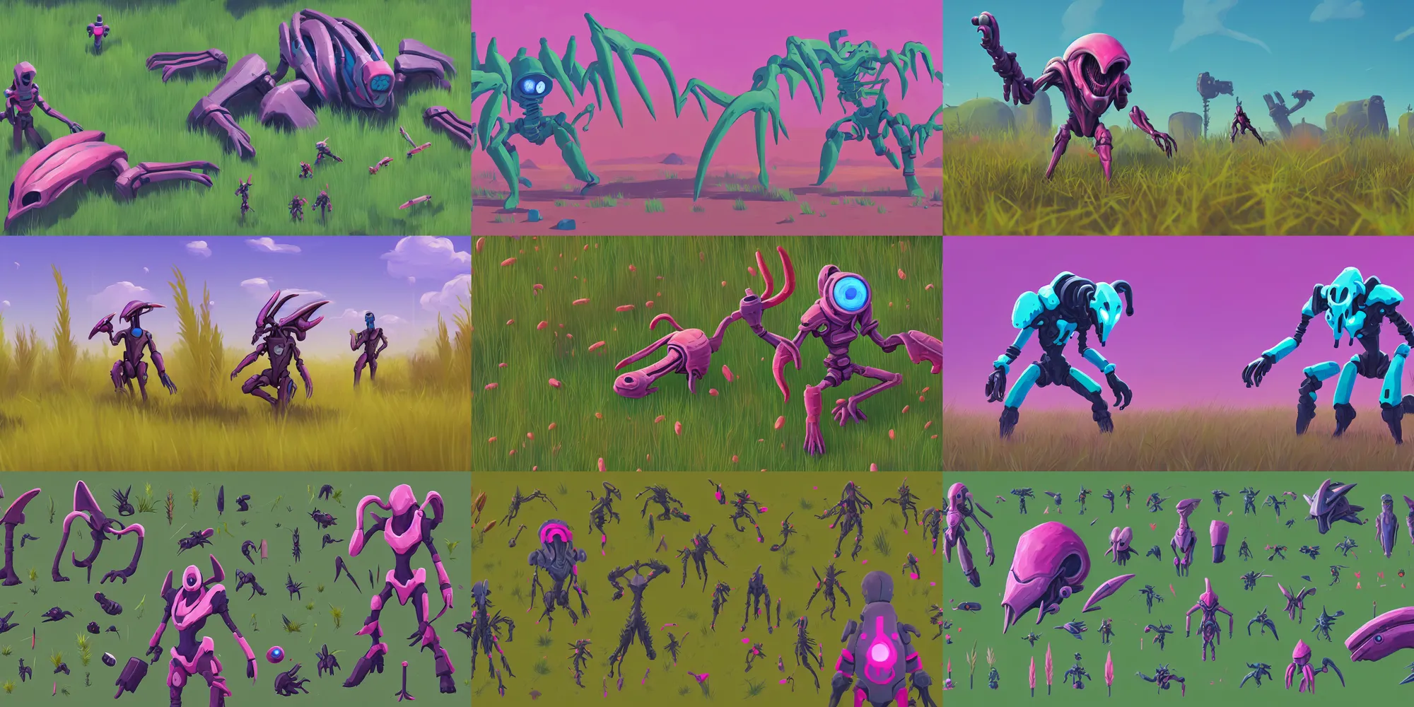 game asset of unique alien tall grass, in gouache | Stable Diffusion ...