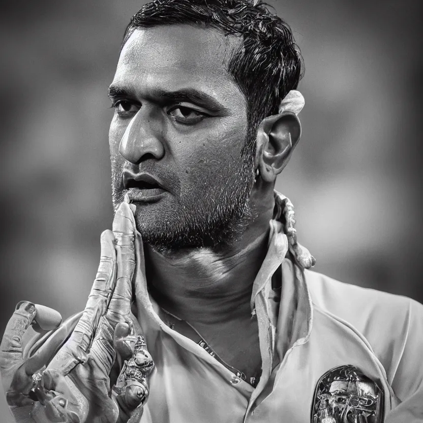 portrait of mahendra singh dhoni as a pimp, ultra | Stable Diffusion ...