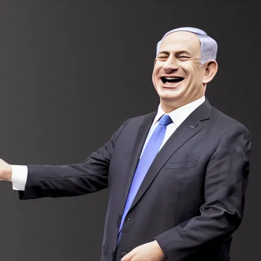 benjamin netanyahu laughing hysterically at computer | Stable Diffusion ...