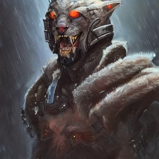 Portrait of a humanoid feline man by Greg Rutkowski, | Stable Diffusion ...