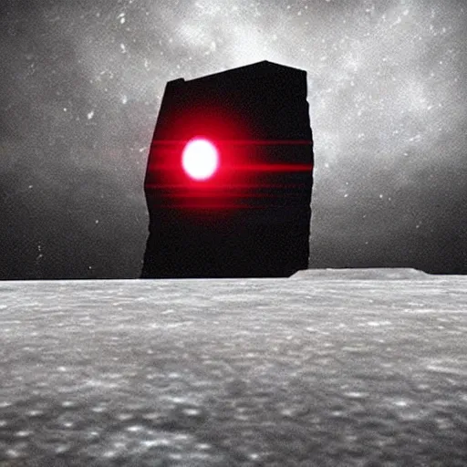 “Hal 9000 spaceship approaching a monolith on the moon | Stable ...