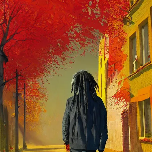 bob marley walking in bruges, painted by cristopher | Stable Diffusion ...