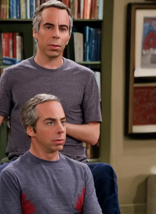 film still of Jeffrey Epstein as Sheldon Cooper in The | Stable Diffusion