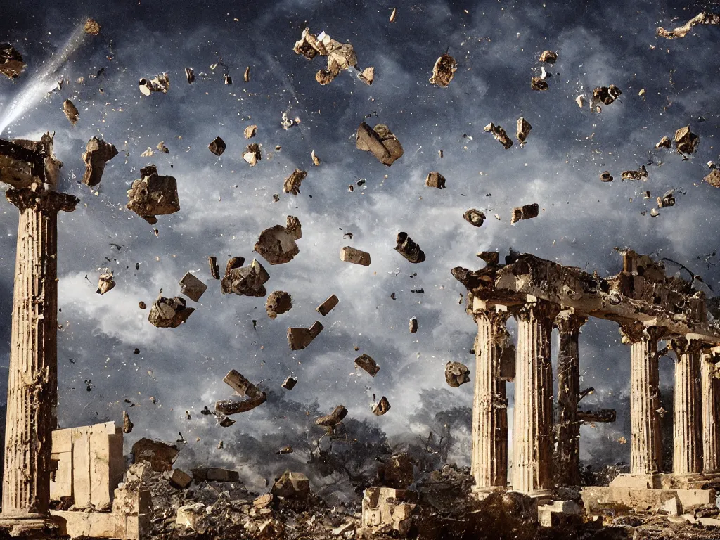 pieces of greek archidecture, ruins and pillars | Stable Diffusion ...