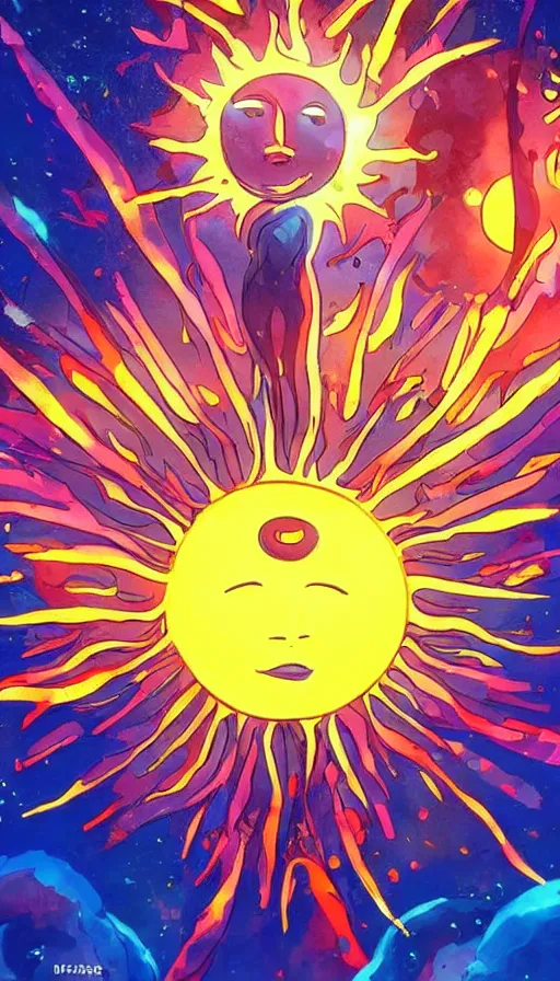 the sun, art, anime, bright light, positive vibes | Stable Diffusion ...
