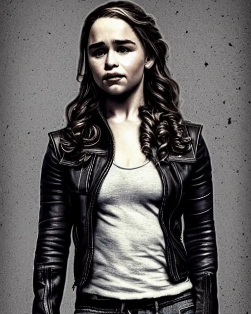 pretty Emilia Clarke in sons of anarchy tv show, | Stable Diffusion