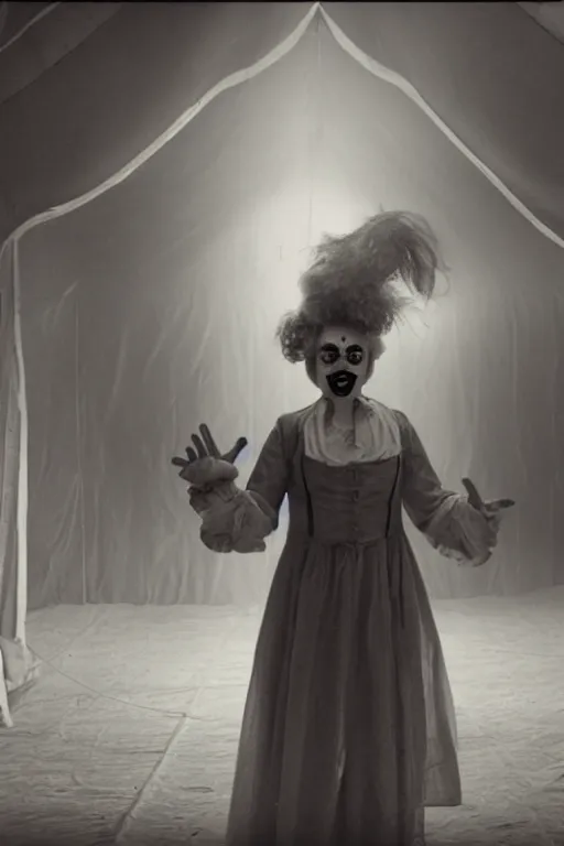 of a cinematic film still of a female clown demon | Stable Diffusion ...