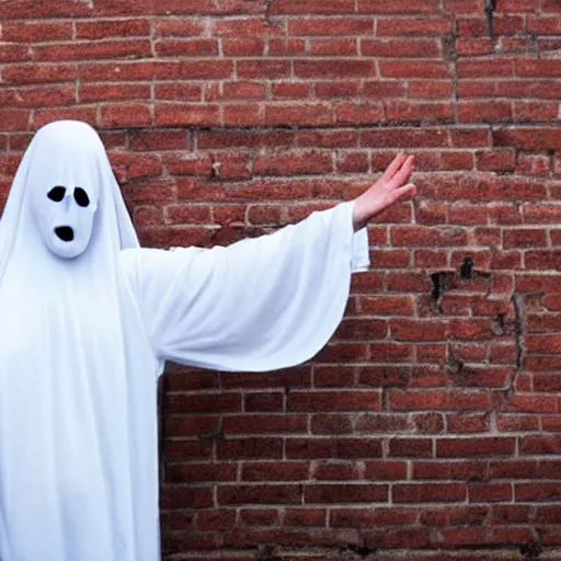 man dressed as ghost scared by real ghost | Stable Diffusion | OpenArt