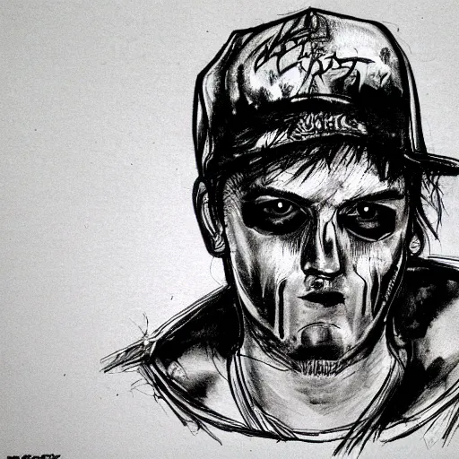 street thug, character portrait, ink drawing, black | Stable Diffusion ...