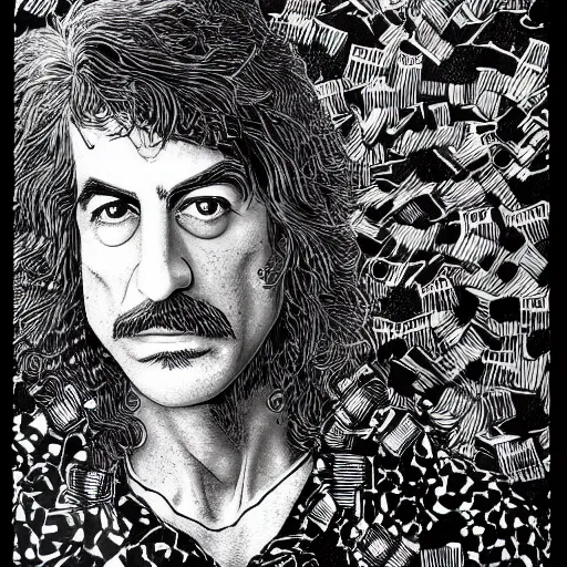 Frank Zappa Gantz manga panel award winning black and | Stable ...