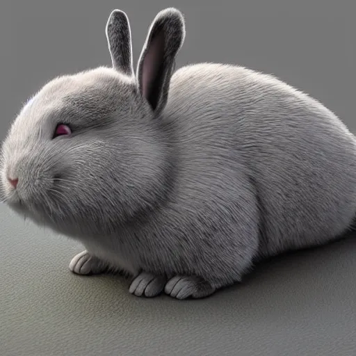 Big chungus, Obese Grey rabbit with a white belly, | Stable Diffusion ...