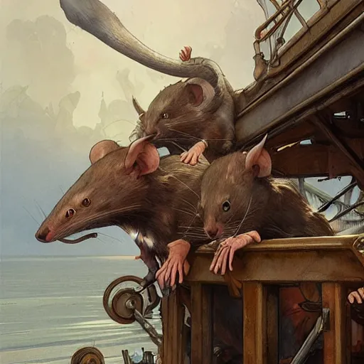 giant rats on a ship lower deck, D&D, fantasy, highly | Stable ...