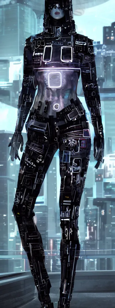a full body portrait of a cyberpunk model in | Stable Diffusion