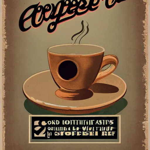 vintage espresso poster from a rustic Italian cafe | Stable Diffusion