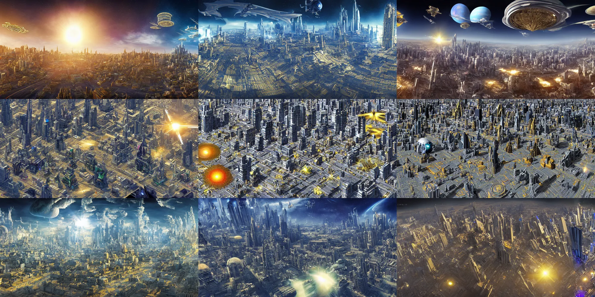 super wide view of a cityscape in the saturn, flying | Stable Diffusion ...