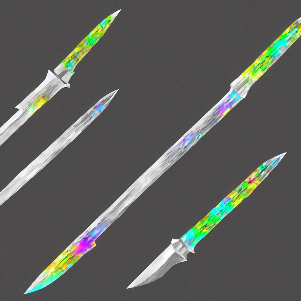 schematic design of a shining rainbow colored dagger, | Stable Diffusion | OpenArt