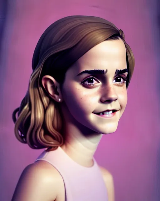 beautiful full body Emma Watson smiling illustration | Stable Diffusion ...