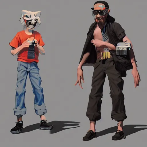rpg character concept art, skateboarder patching a | Stable Diffusion ...