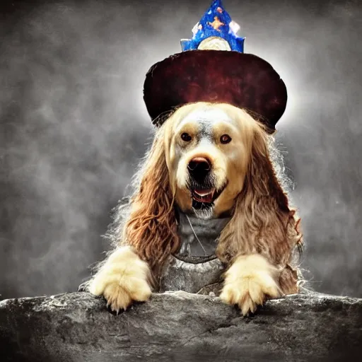 photograh of a wizard dog, magical, fantasy, medieval | Stable ...