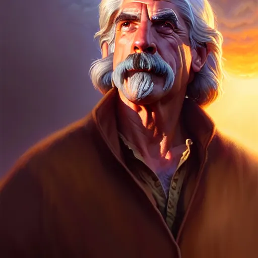 a fantasy style portrait painting of sam elliott oil | Stable Diffusion ...