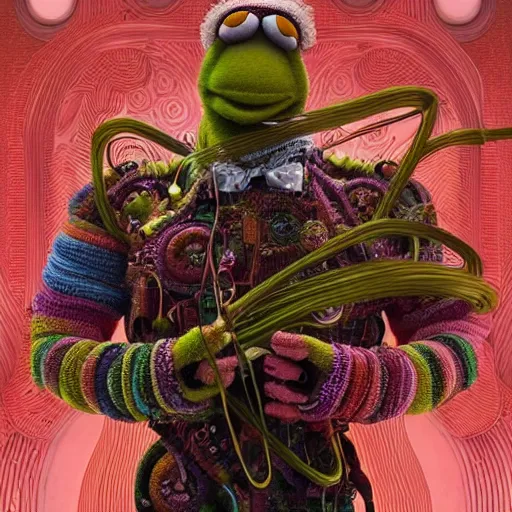 a centered render of a bio - organic muppet adorned | Stable Diffusion ...