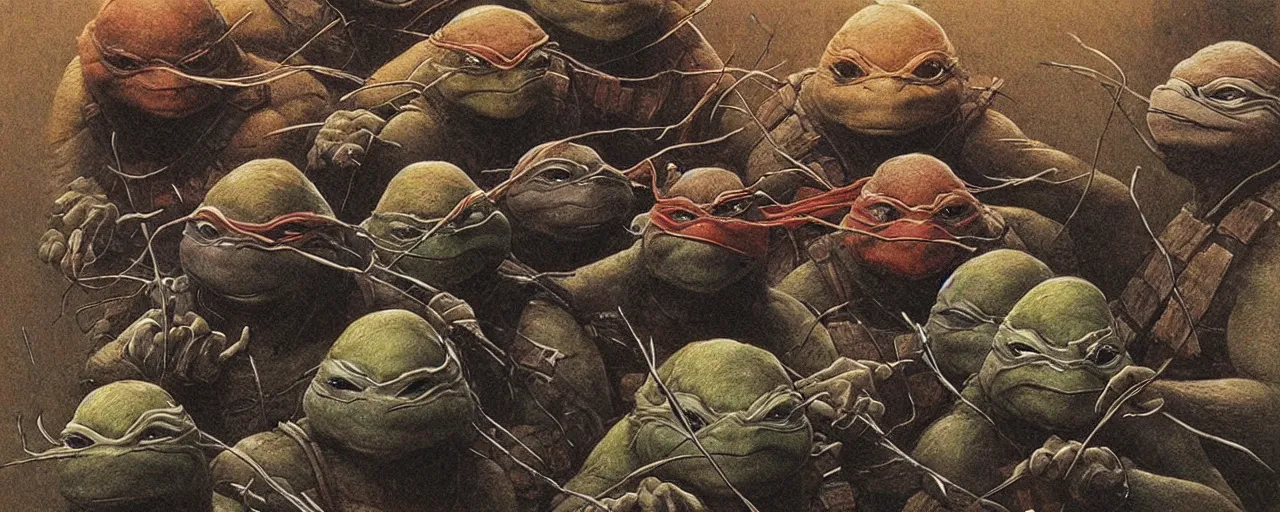 realistic ninja turtles by beksinski | Stable Diffusion | OpenArt