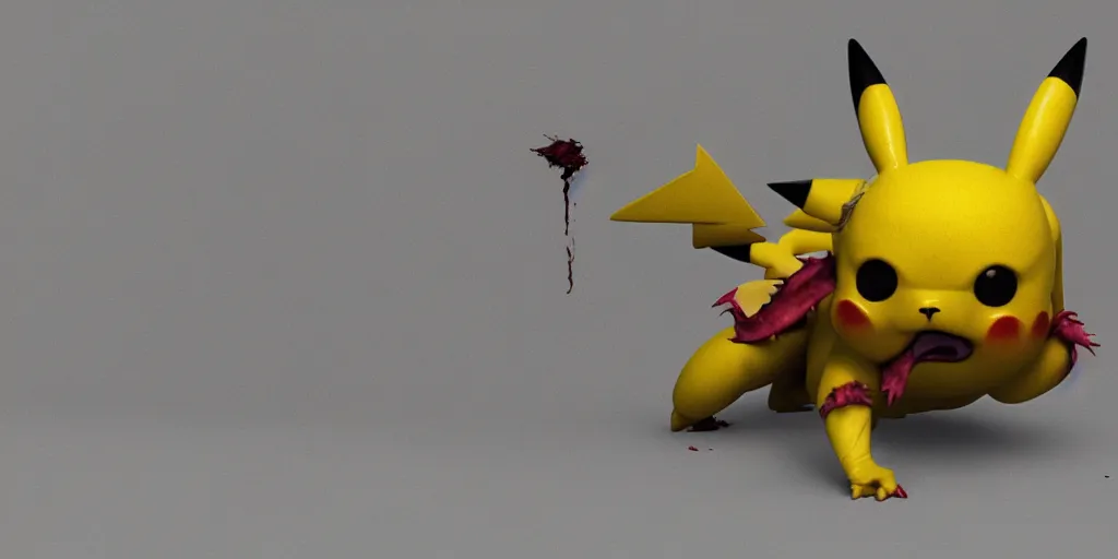 scary pikachu morphing into gruesome monster, dark | Stable Diffusion ...