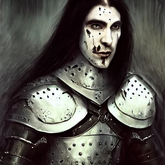long black hair handsome vampire lord wearing plate | Stable Diffusion ...