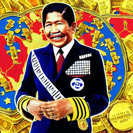 realistic photo of ferdinand marcos with a dictator's | Stable ...