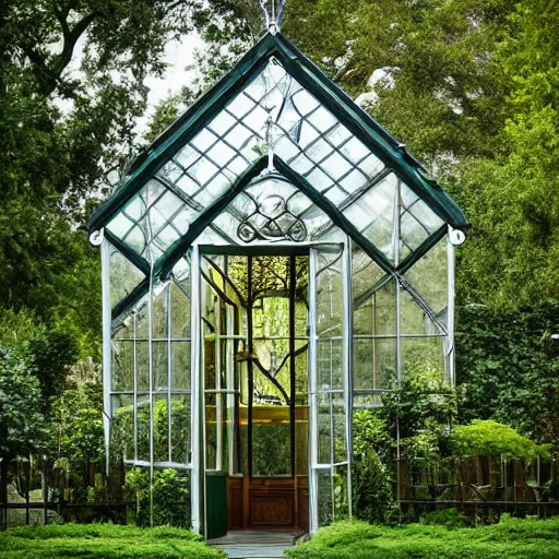 a musical bedroom victorian greenhouse built into a | Stable Diffusion