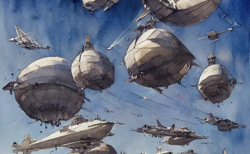 concept art of a airship fleet, pinterest, artstation | Stable Diffusion