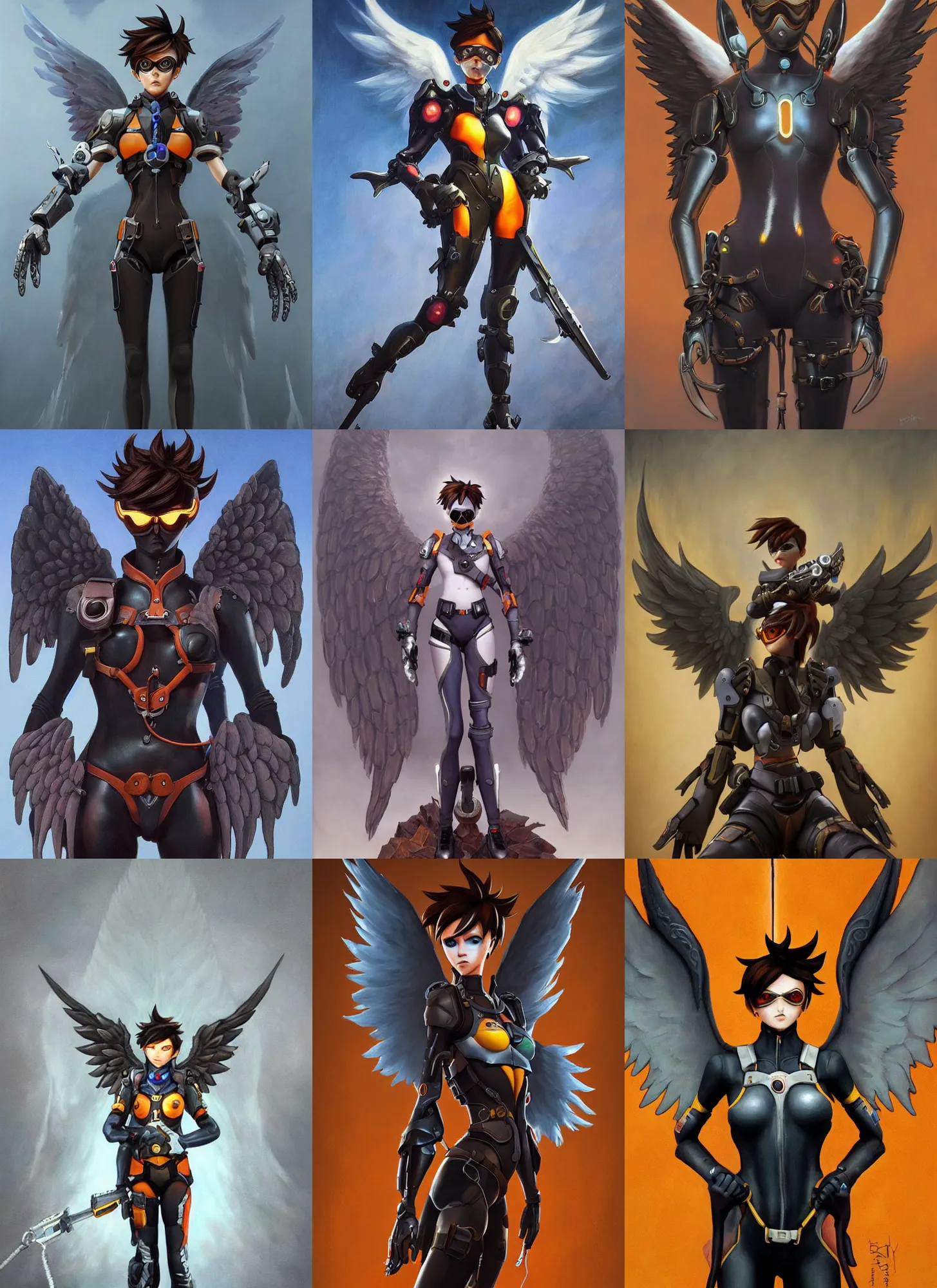 full body artwork of tracer overwatch wearing leather | Stable ...