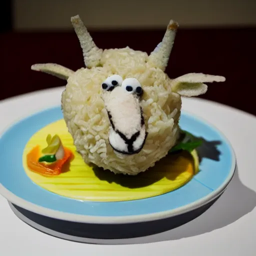 edible sheep made of rice, noodles and tuna sashimi | Stable Diffusion ...