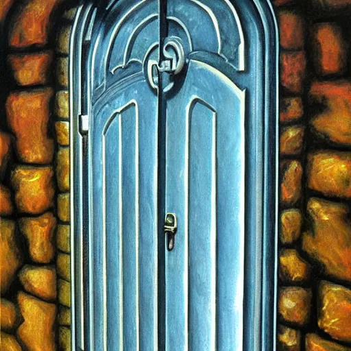 iron gate door texture, painting by boris vallejo and | Stable ...