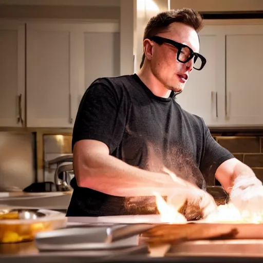 picture of elon musk wearing glasses watching tv while | Stable ...