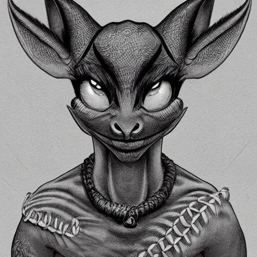 a dik dik monster with tattoos wearing a baseball hat, | Stable ...
