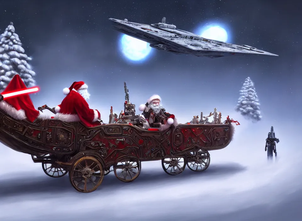 extremely detailed concept art of a star wars santa | Stable Diffusion ...