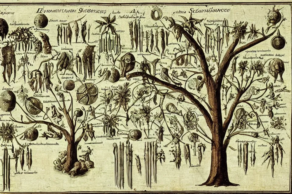 detailed 18th century illustration of the evolutionary | Stable Diffusion