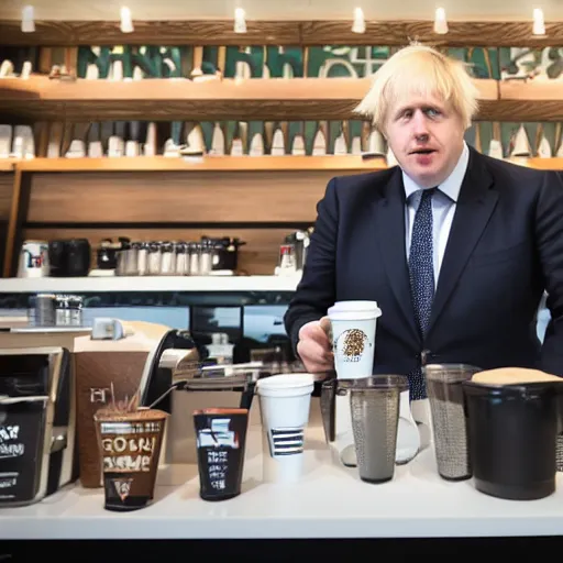 boris johnson working in starbucks, reality, | Stable Diffusion | OpenArt