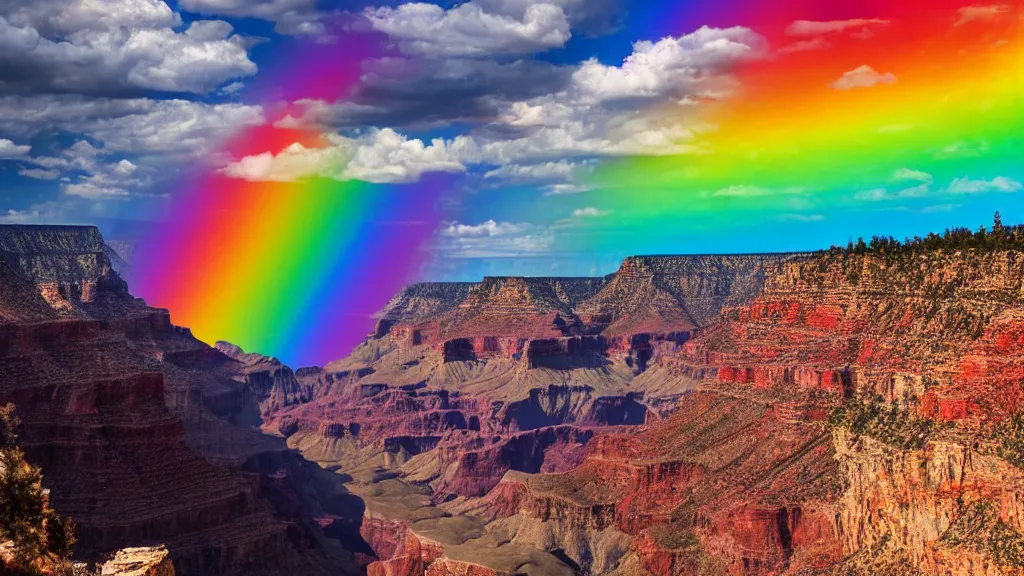 a wide angle view of a mural of a rainbow hawk painted | Stable ...