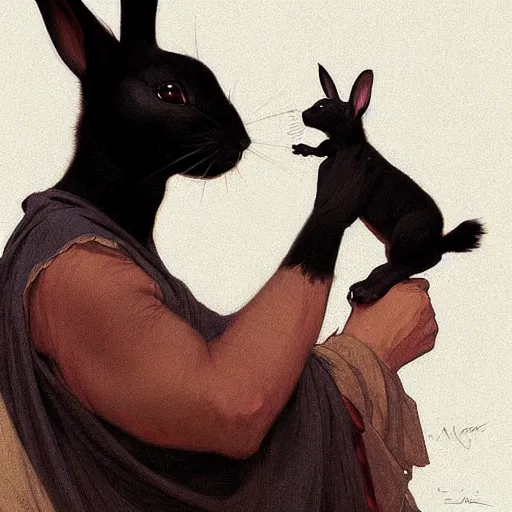 a black rabbit watches the news on his smartphone, | Stable Diffusion ...