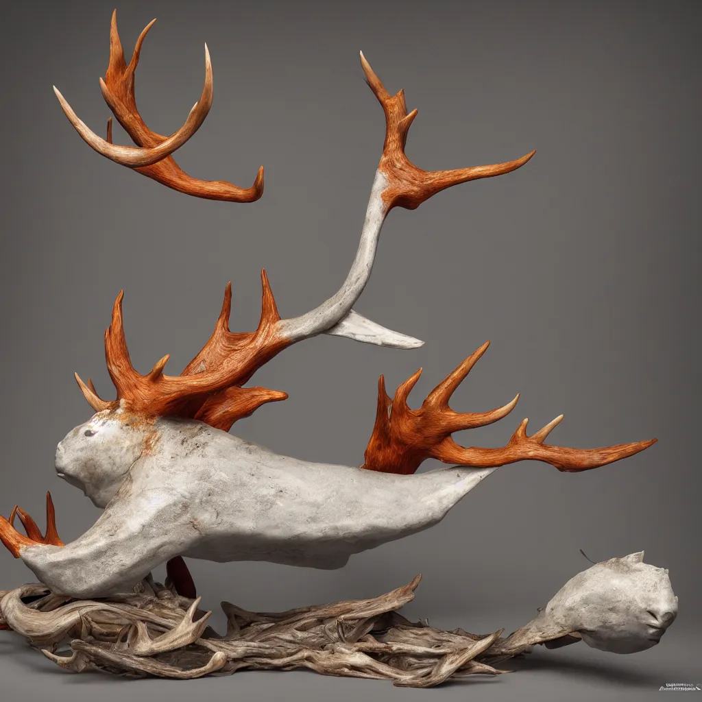 vibrant colors. delicate animal innards, antlers white | Stable ...