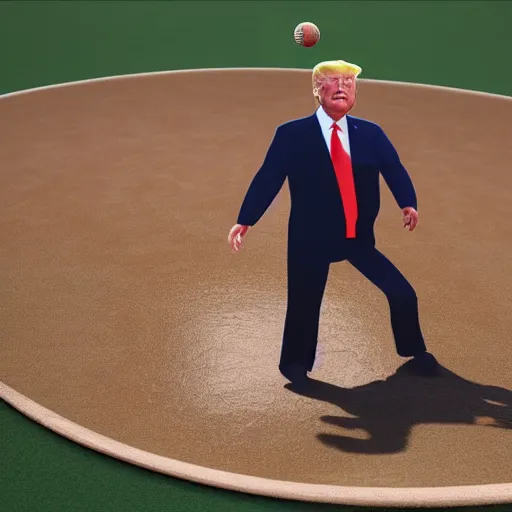 donald trump playing baseball, photorealistic, ultra | Stable Diffusion ...