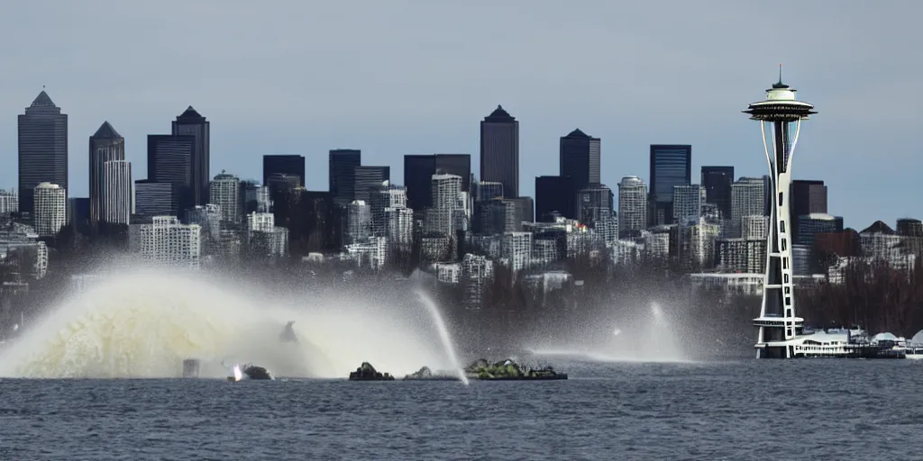 seattle being destroyed by a sea monster | Stable Diffusion | OpenArt