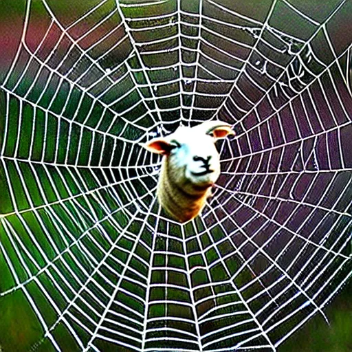 sheep shape morph spider web | Stable Diffusion