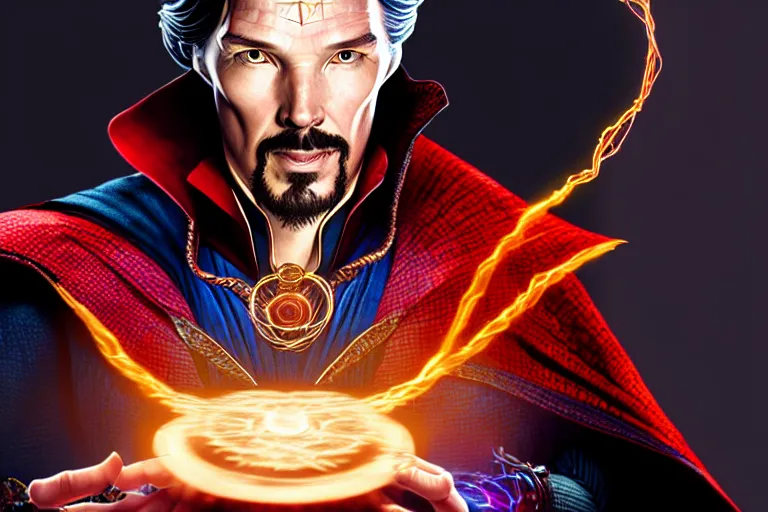 portrait of doctor strange making a spell, sharp | Stable Diffusion ...
