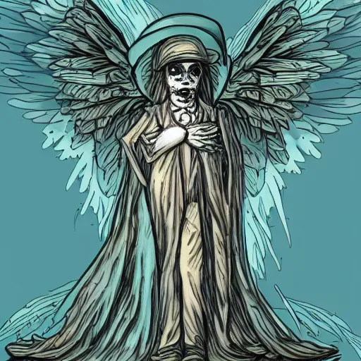 An undead angel wearing a rice hat, hyper-detailed, | Stable Diffusion ...
