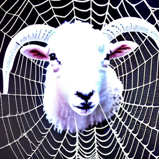 photo of transparent white flat sheep in spiderweb | Stable Diffusion ...