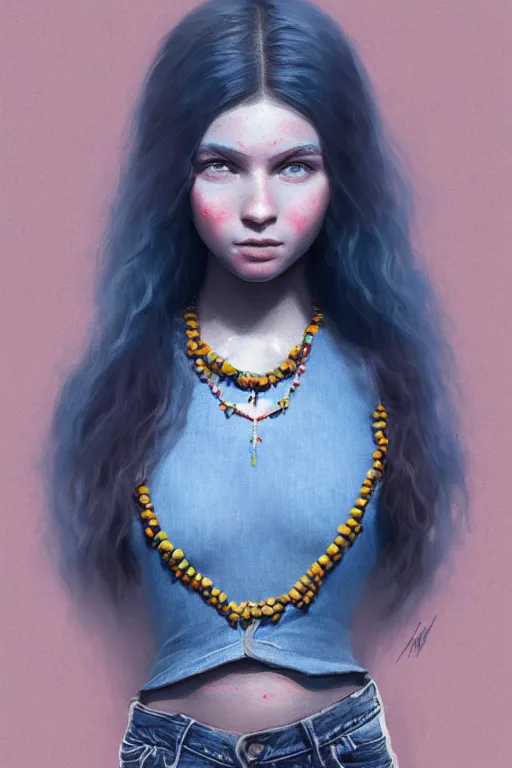 matte sharp painting cute little girl hippy denim | Stable Diffusion | OpenArt