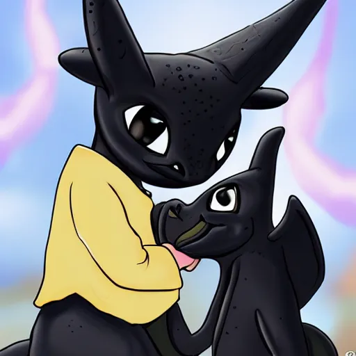 toothless kissing nubless, | Stable Diffusion